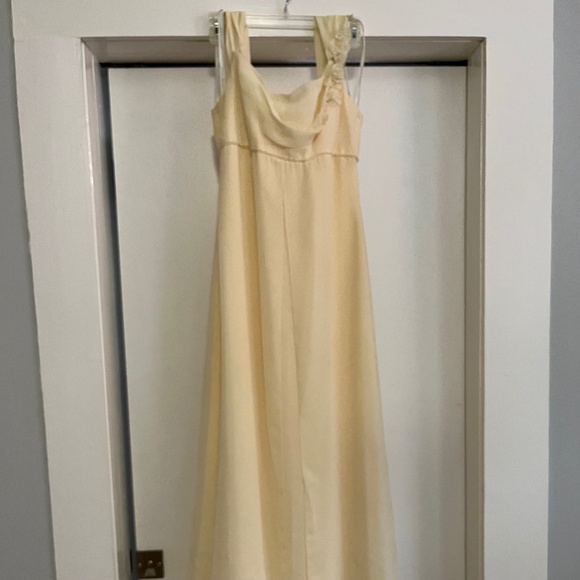 David's Bridal | Dresses | Pastel Yellow Chiffon Davids Bridal Dress ...